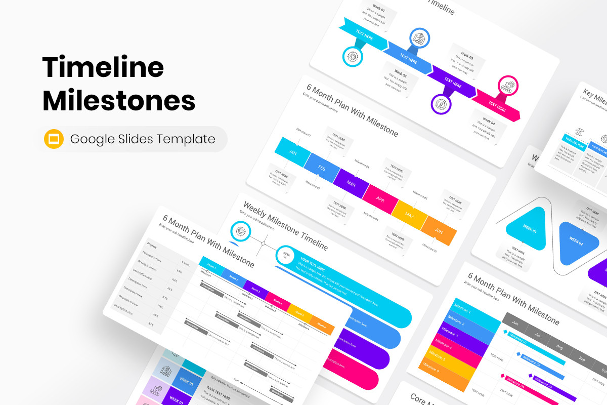 Timeline Milestones Google Slides Template | Nulivo Market