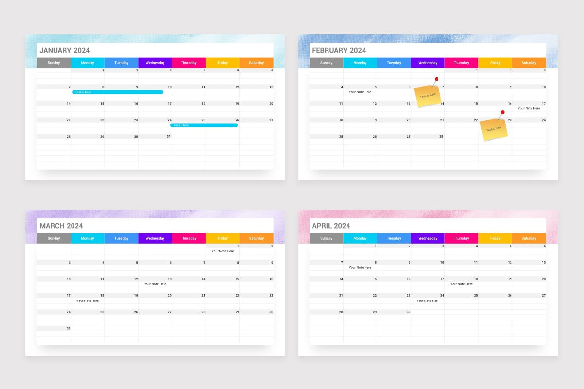 2024 Calendar Google Slides Template | Nulivo Market