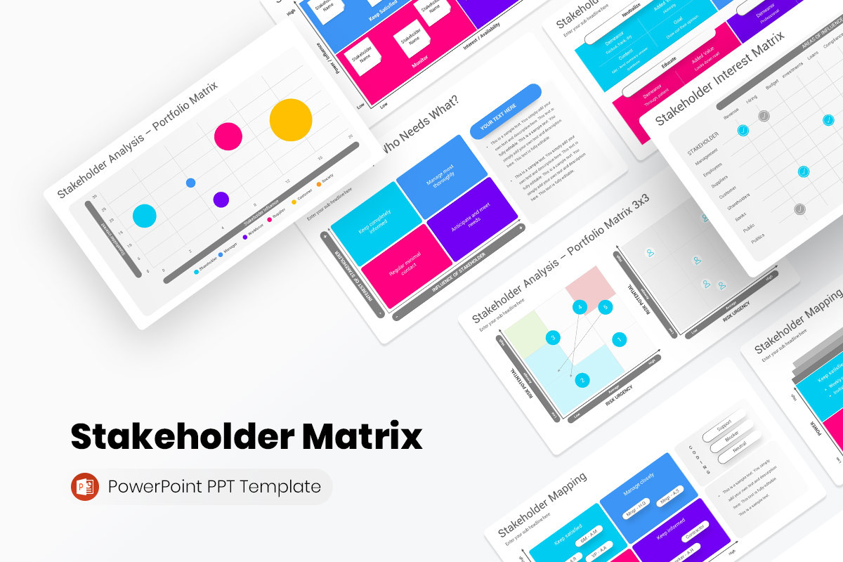 Stakeholder Matrix PowerPoint Template | Nulivo Market
