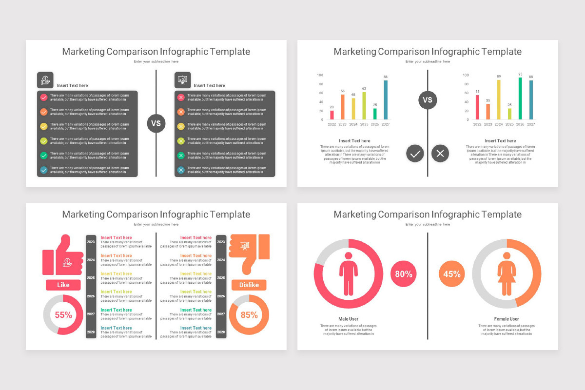 Marketing Comparison Infographic Keynote Template | Nulivo Market