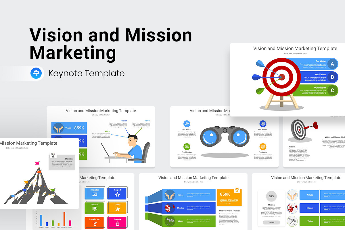 Vision and Mission Marketing Infographics Keynote Template | Nulivo Market