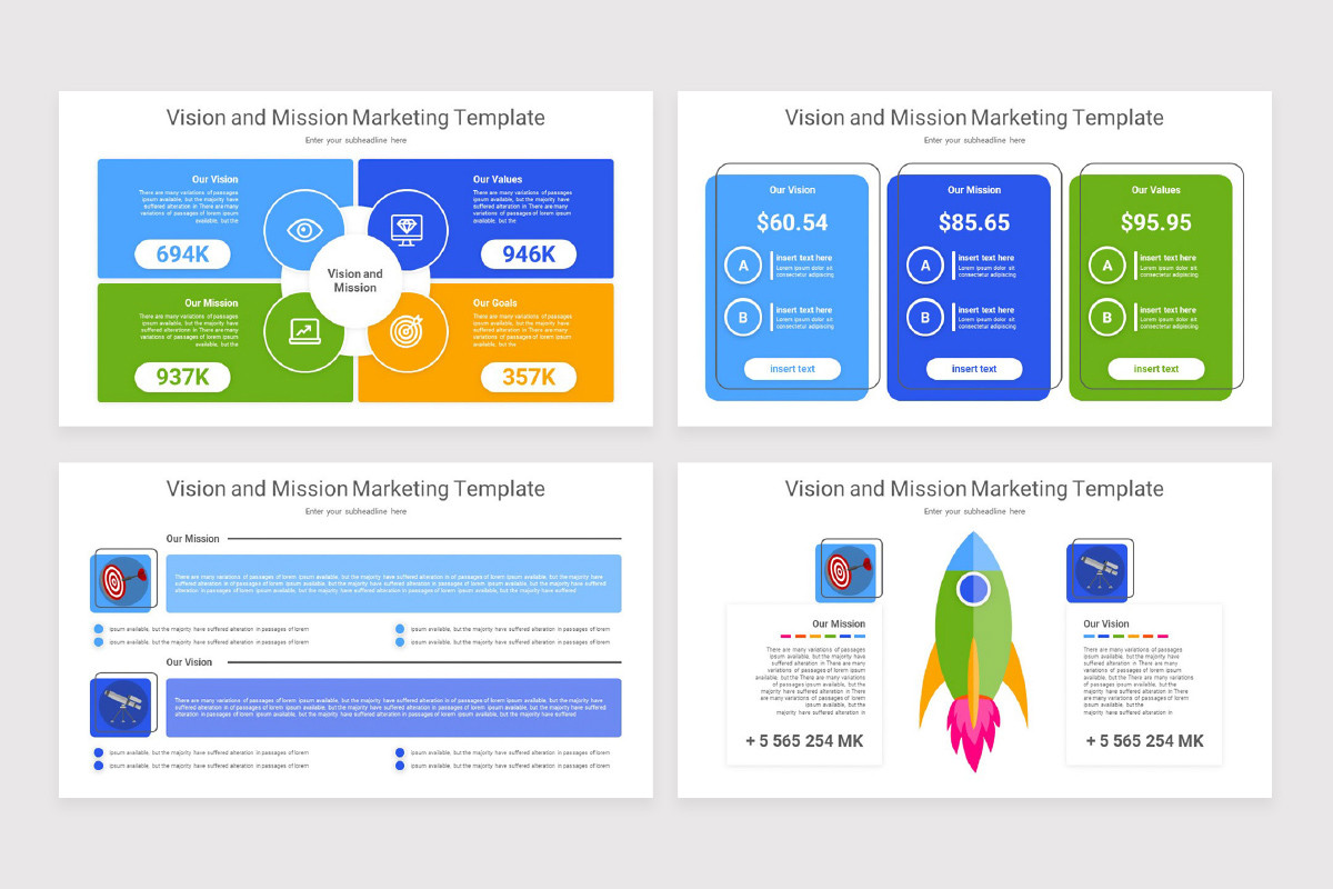 Vision and Mission Marketing Infographics Keynote Template | Nulivo Market