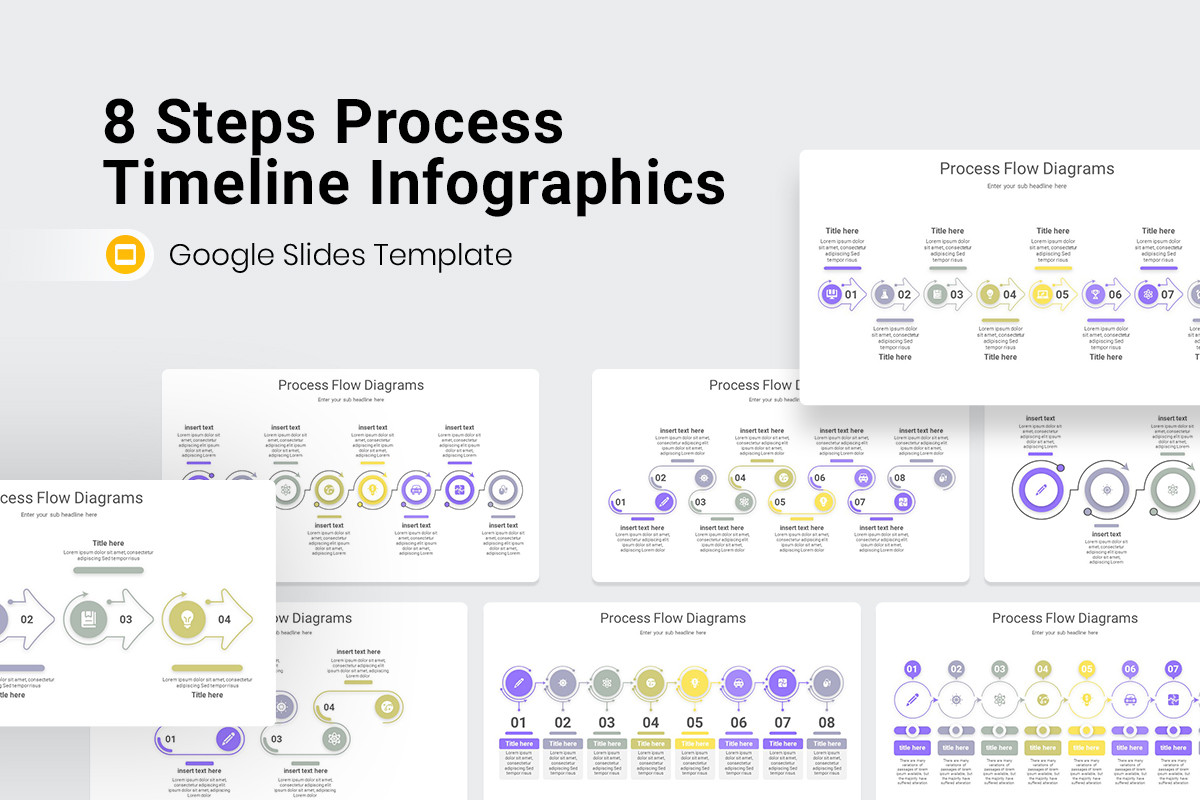 8 Steps Process Timeline Infographics Google Slide Template | Nulivo Market