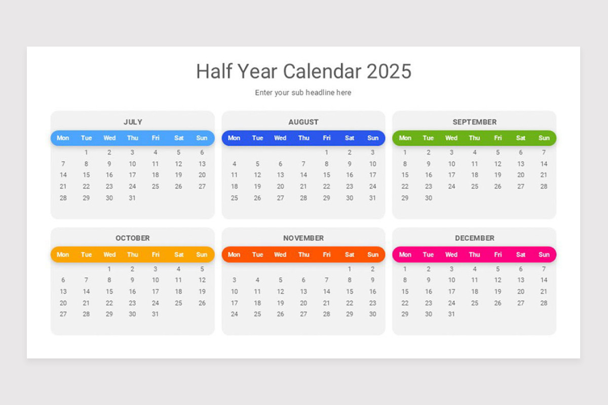 2025 Calendar Google Slide Template | Nulivo Market