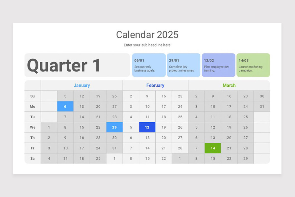 2025 Calendar Google Slide Template | Nulivo Market