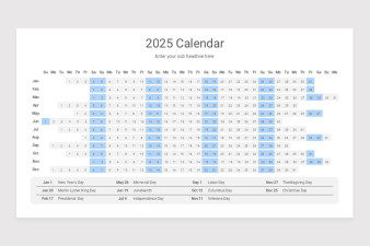 2025 Calendar Google Slide Template | Nulivo Market