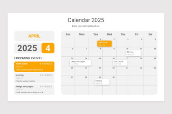 2025 Calendar Google Slide Template | Nulivo Market