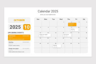 2025 Calendar Google Slide Template | Nulivo Market