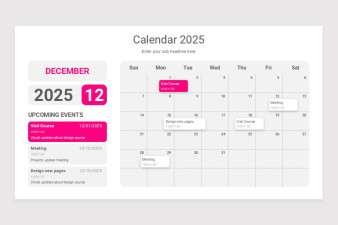 2025 Calendar Google Slide Template | Nulivo Market
