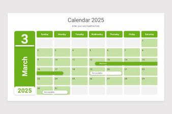 2025 Calendar Google Slide Template | Nulivo Market