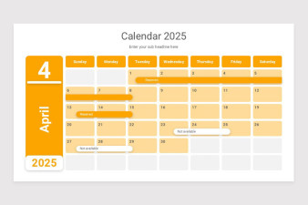 2025 Calendar Google Slide Template | Nulivo Market
