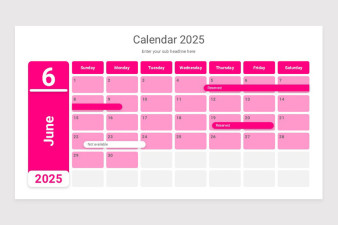 2025 Calendar Google Slide Template | Nulivo Market