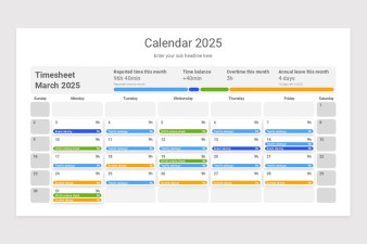2025 Calendar Google Slide Template | Nulivo Market