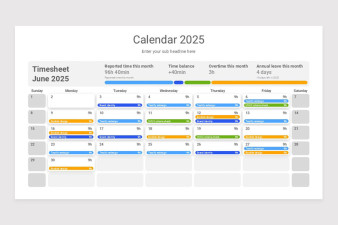 2025 Calendar Google Slide Template | Nulivo Market