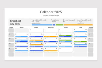 2025 Calendar Google Slide Template | Nulivo Market