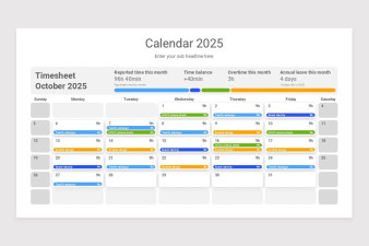 2025 Calendar Google Slide Template | Nulivo Market