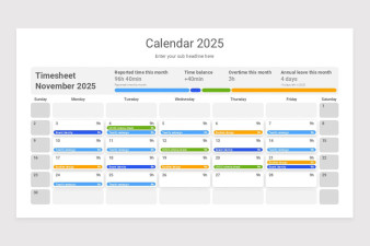 2025 Calendar Google Slide Template | Nulivo Market