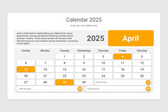 2025 Calendar Google Slide Template | Nulivo Market