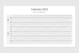 2025 Calendar Google Slide Template | Nulivo Market