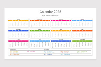 2025 Calendar Google Slide Template | Nulivo Market