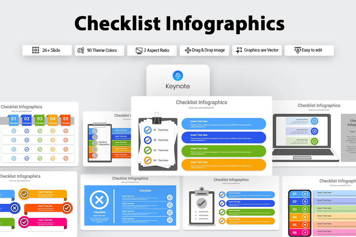Checklist Infographics Keynote Template | Nulivo Market