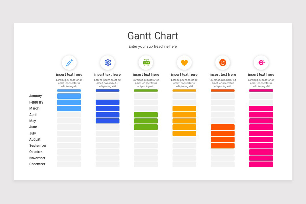 Gantt Charts Infographic Keynote Template | Nulivo Market