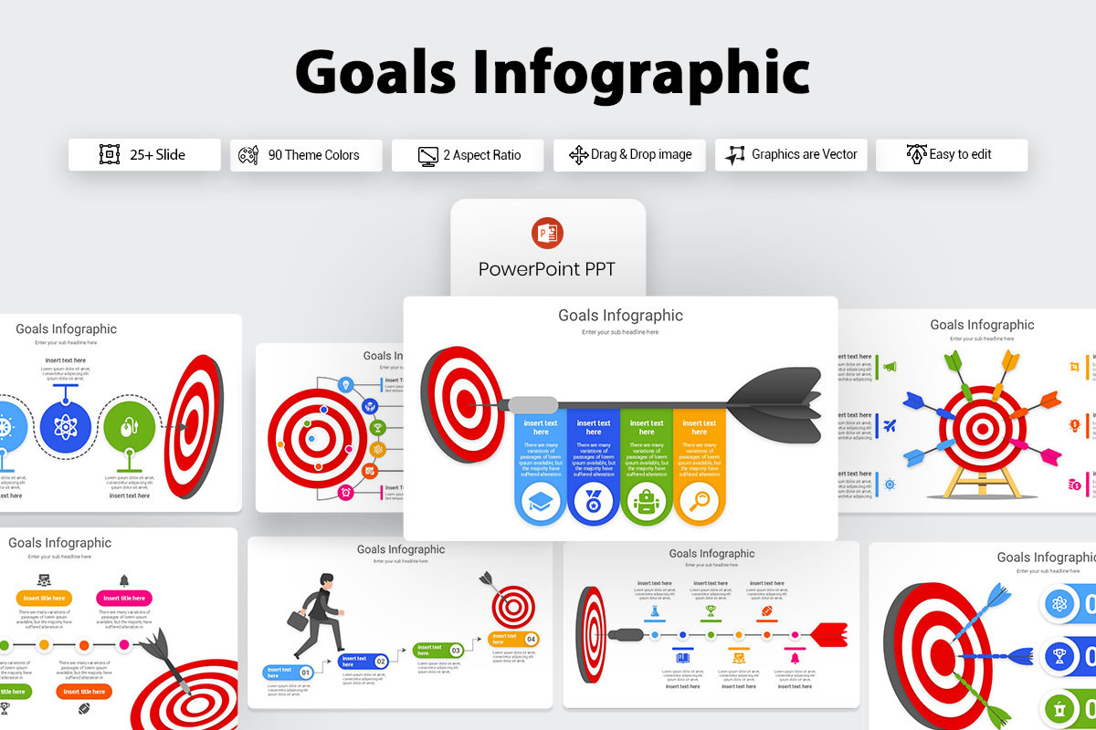 Goals Infographic Model PowerPoint Template | Nulivo Market