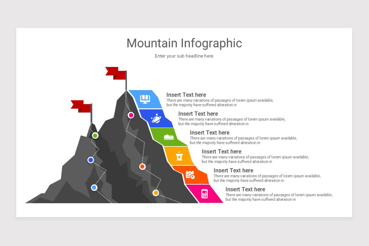 Mountain Roadmap Infographic PowerPoint Template | Nulivo Market