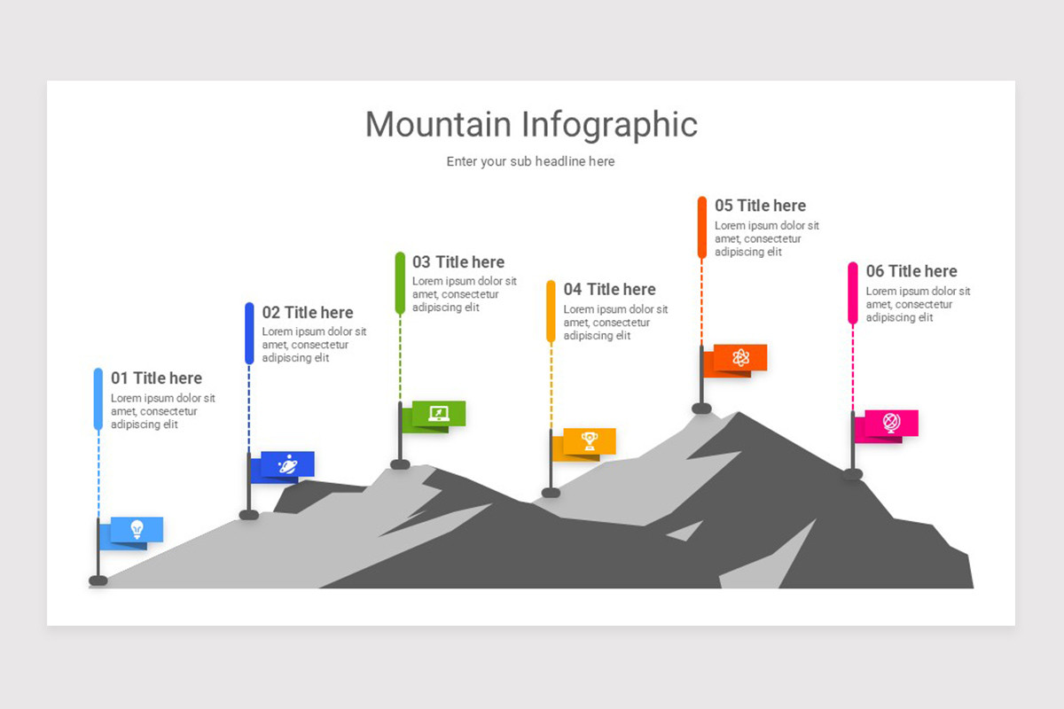 Mountain Roadmap Infographic PowerPoint Template | Nulivo Market