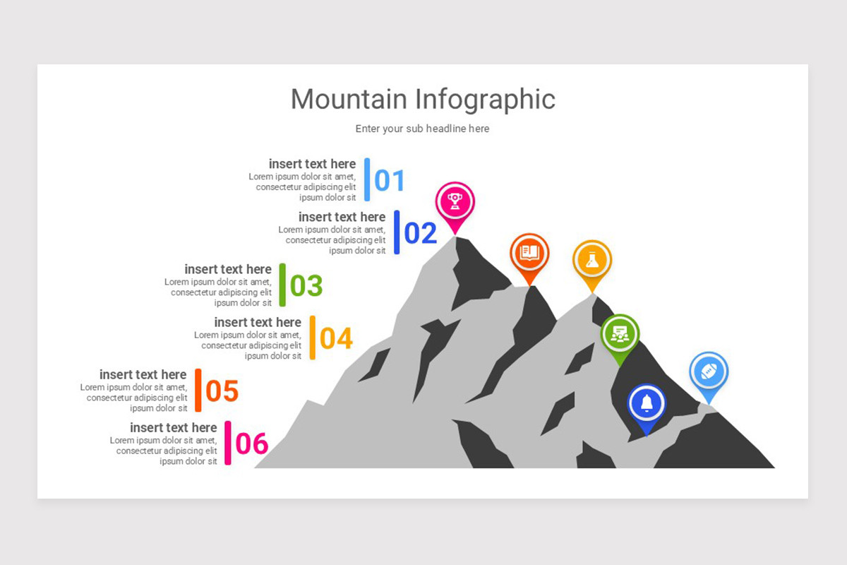 Mountain Roadmap Infographic PowerPoint Template | Nulivo Market