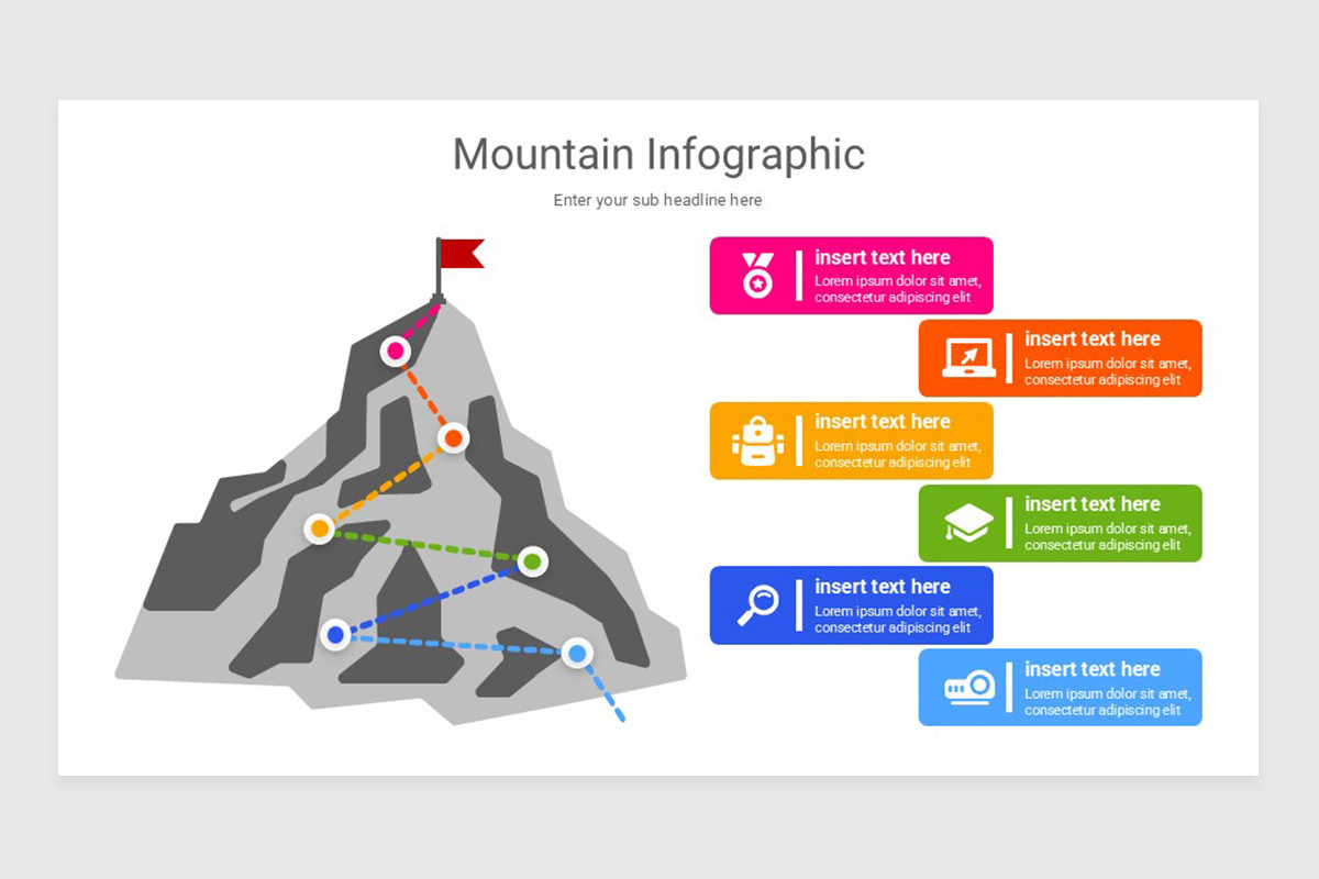 Mountain Roadmap Infographic PowerPoint Template | Nulivo Market