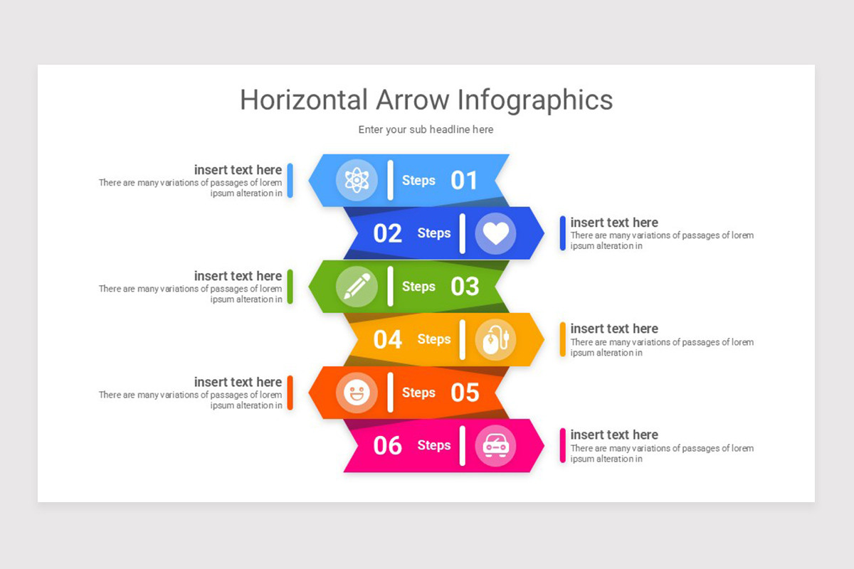 Horizontal Arrow Infographics PowerPoint Template | Nulivo Market