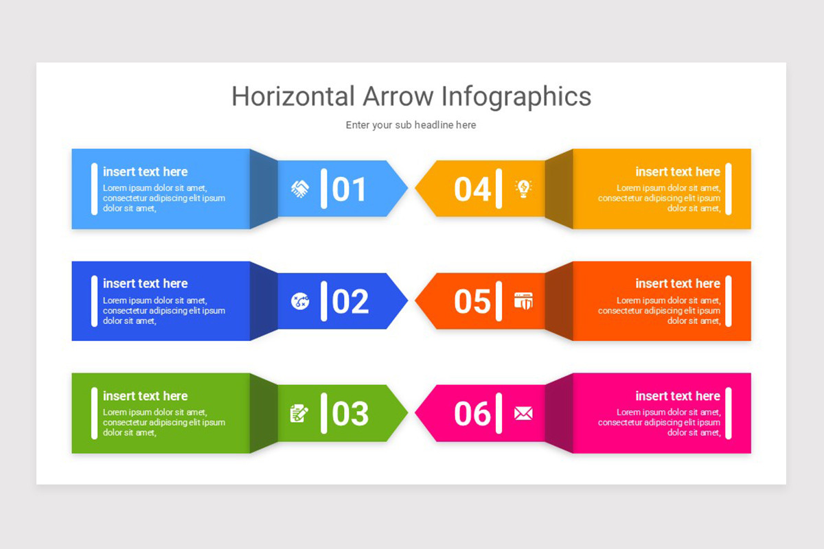 Horizontal Arrow Infographics PowerPoint Template | Nulivo Market