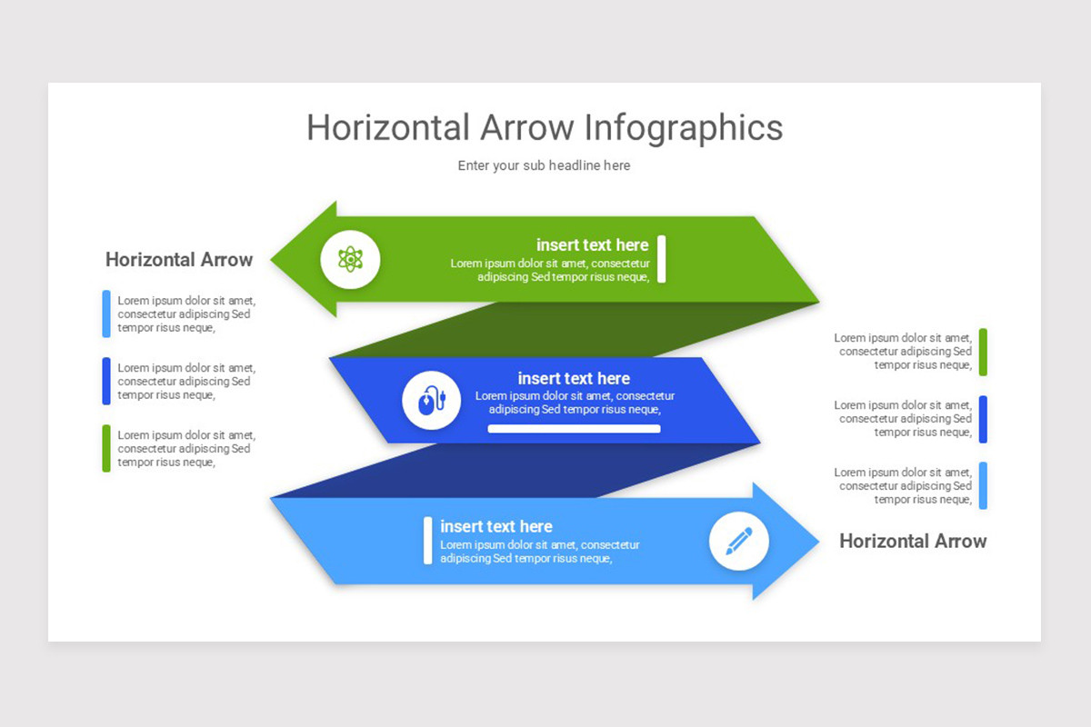 Horizontal Arrow Infographics PowerPoint Template | Nulivo Market