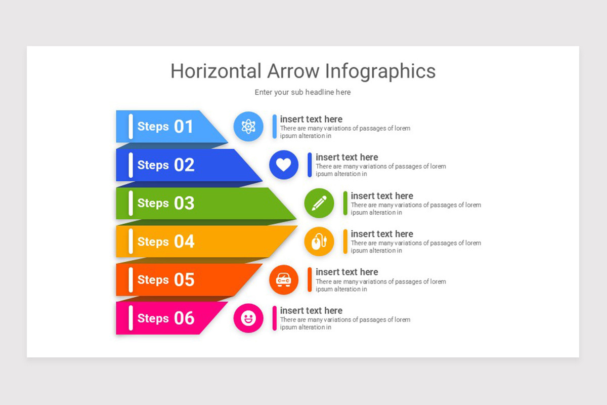 Horizontal Arrow Infographics Keynote Template | Nulivo Market