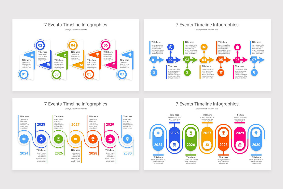 7 Events Timeline Infographics Keynote Template | Nulivo Market
