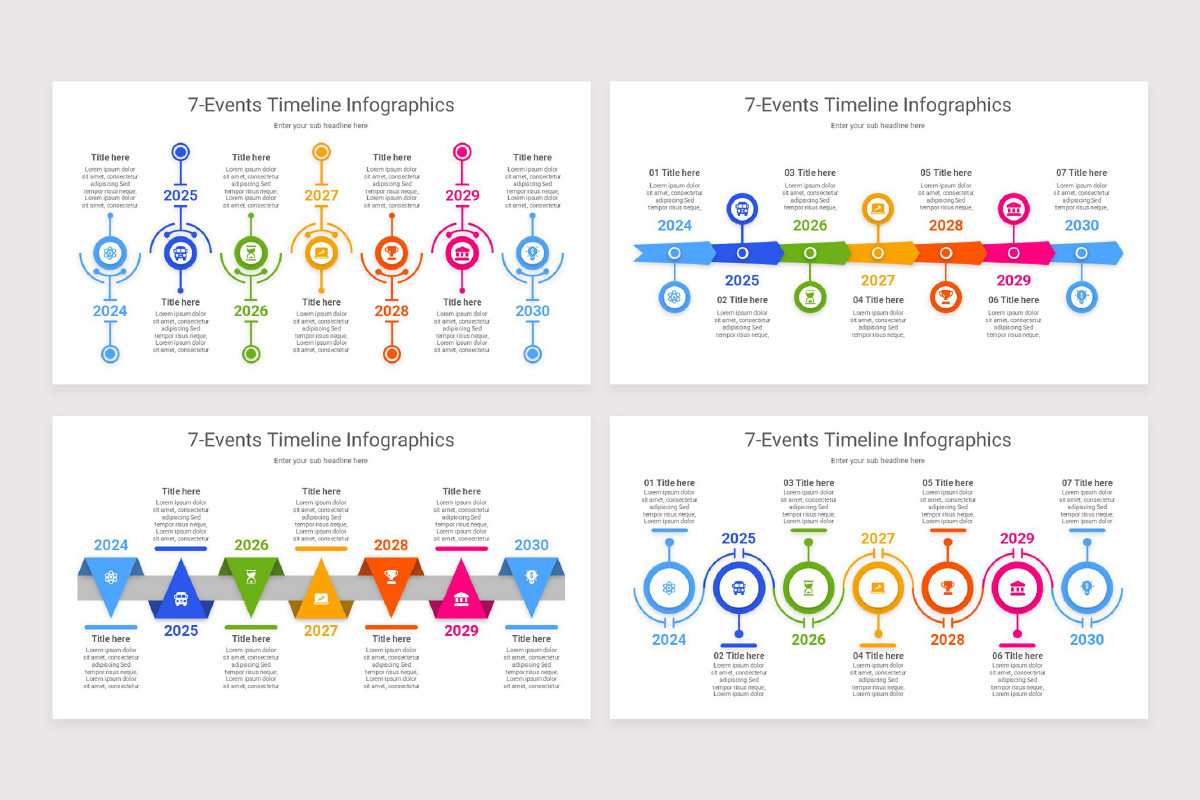 7 Events Timeline Infographics Keynote Template | Nulivo Market