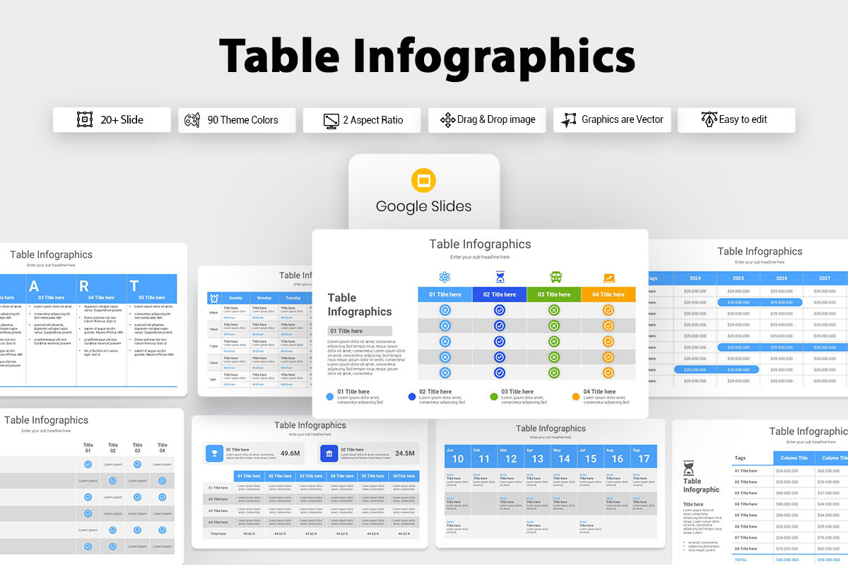 Table Infographics Google Slide Template | Nulivo Market