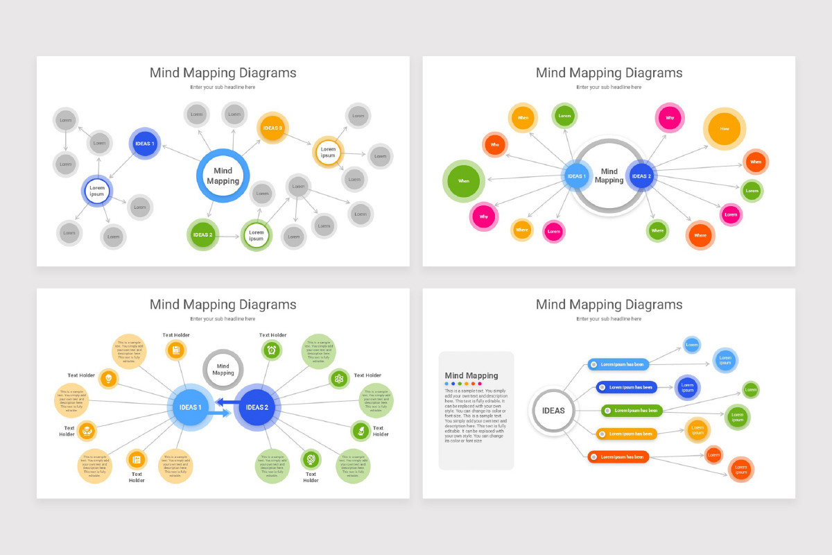 Mind Mapping Diagrams Keynote Template | Nulivo Market