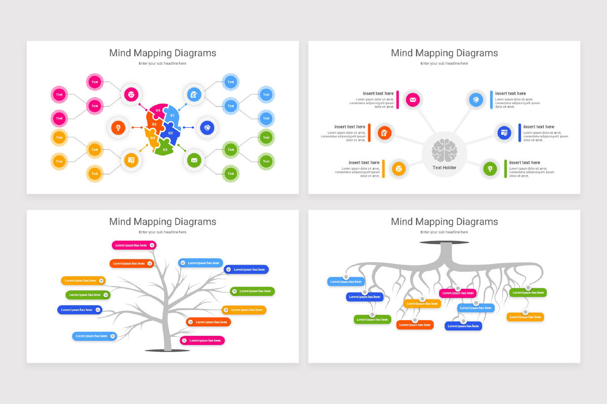 Mind Mapping Diagrams Keynote Template | Nulivo Market