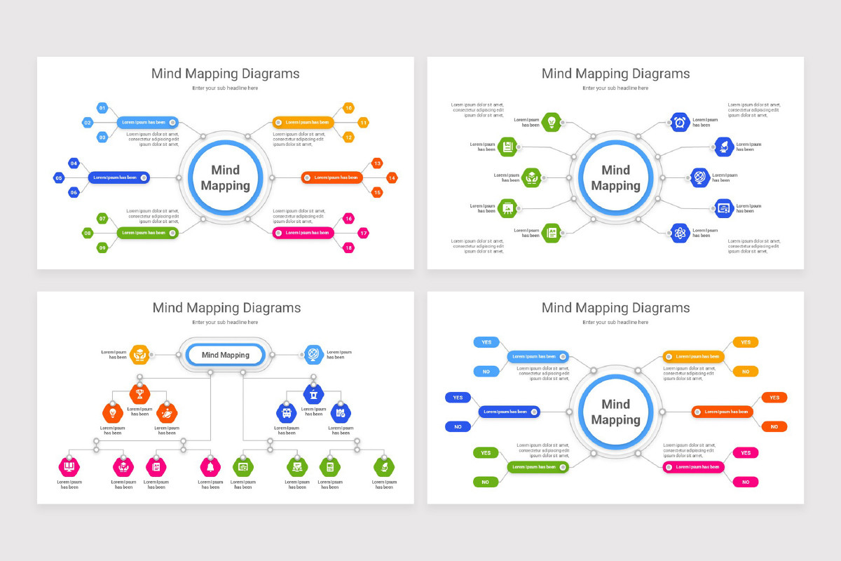 Mind Mapping Diagrams Google Slide Template | Nulivo Market