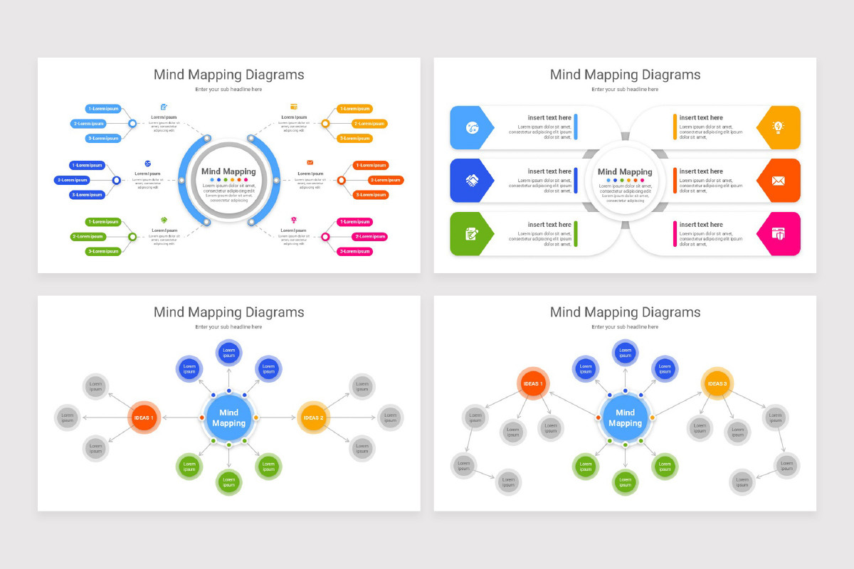 Mind Mapping Diagrams Google Slide Template | Nulivo Market