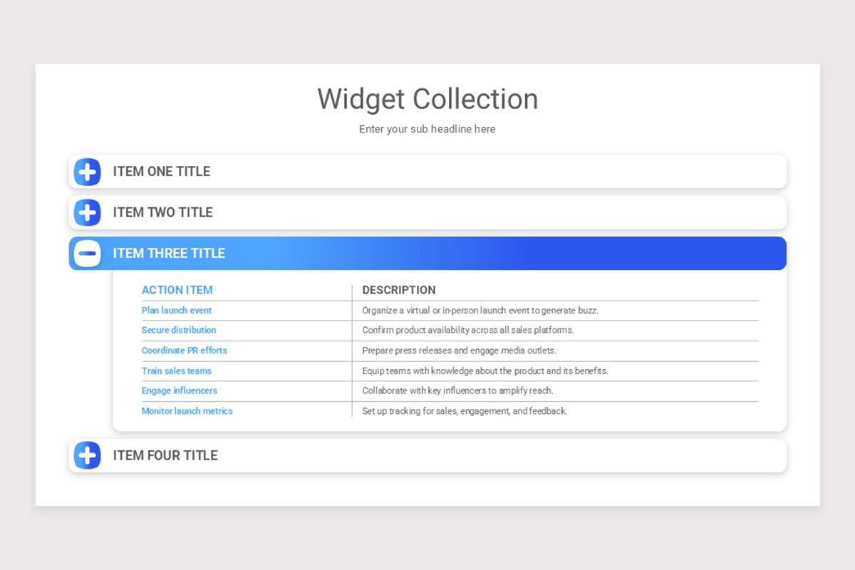 Widget Collection Google Slide Template | Nulivo Market