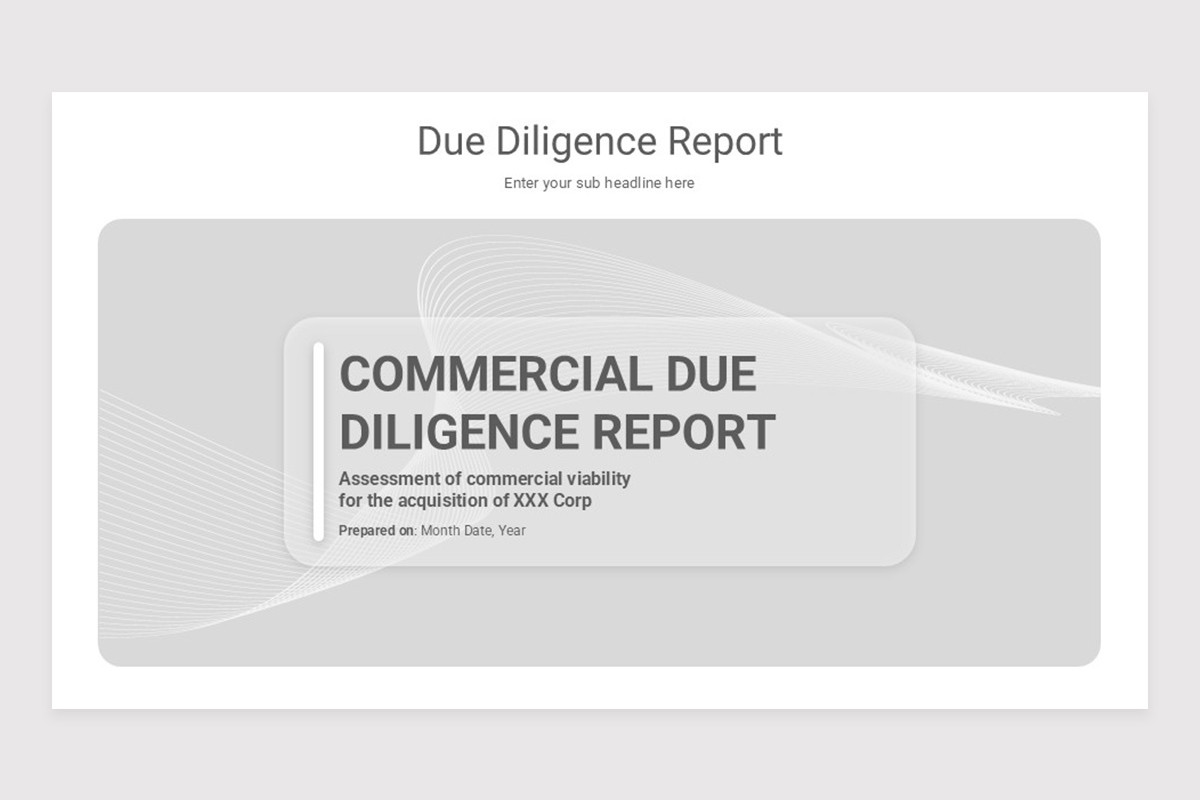 Due Diligence Report Keynote Template | Nulivo Market