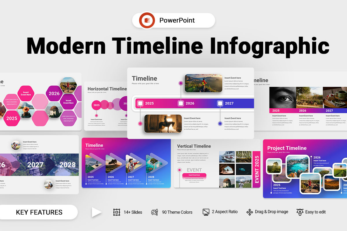 Modern Timeline Infographic PowerPoint Template | Nulivo Market