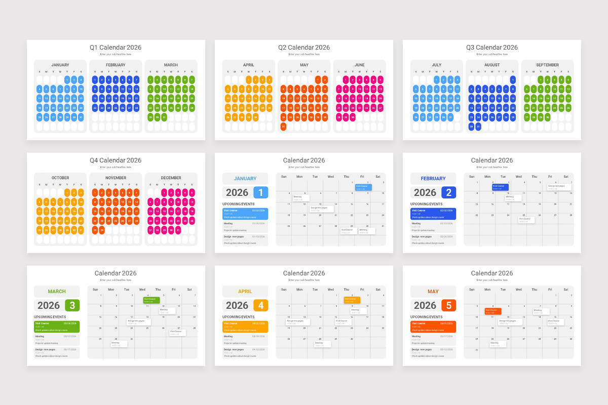 2026 Calendar Google Slide Template | Nulivo Market