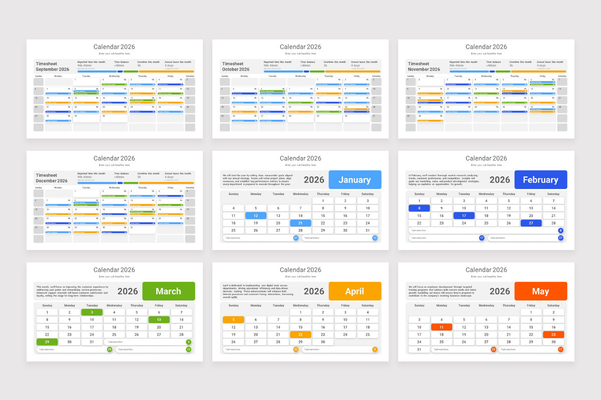 2026 Calendar Google Slide Template | Nulivo Market