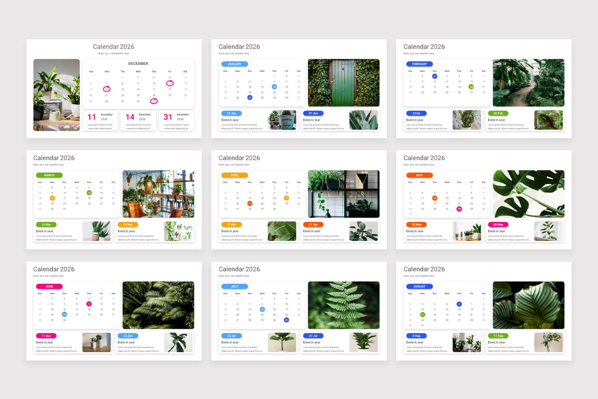 2026 Calendar Google Slide Template | Nulivo Market