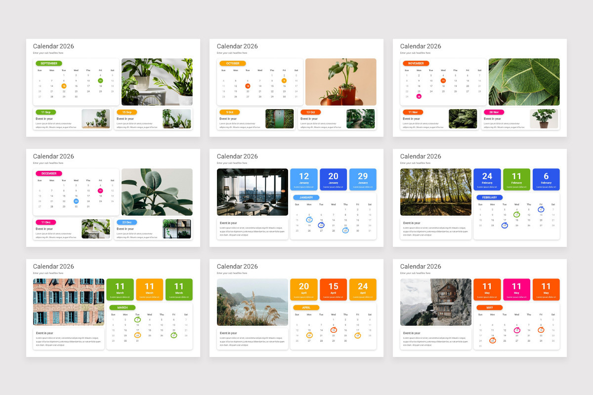 2026 Calendar Google Slide Template | Nulivo Market
