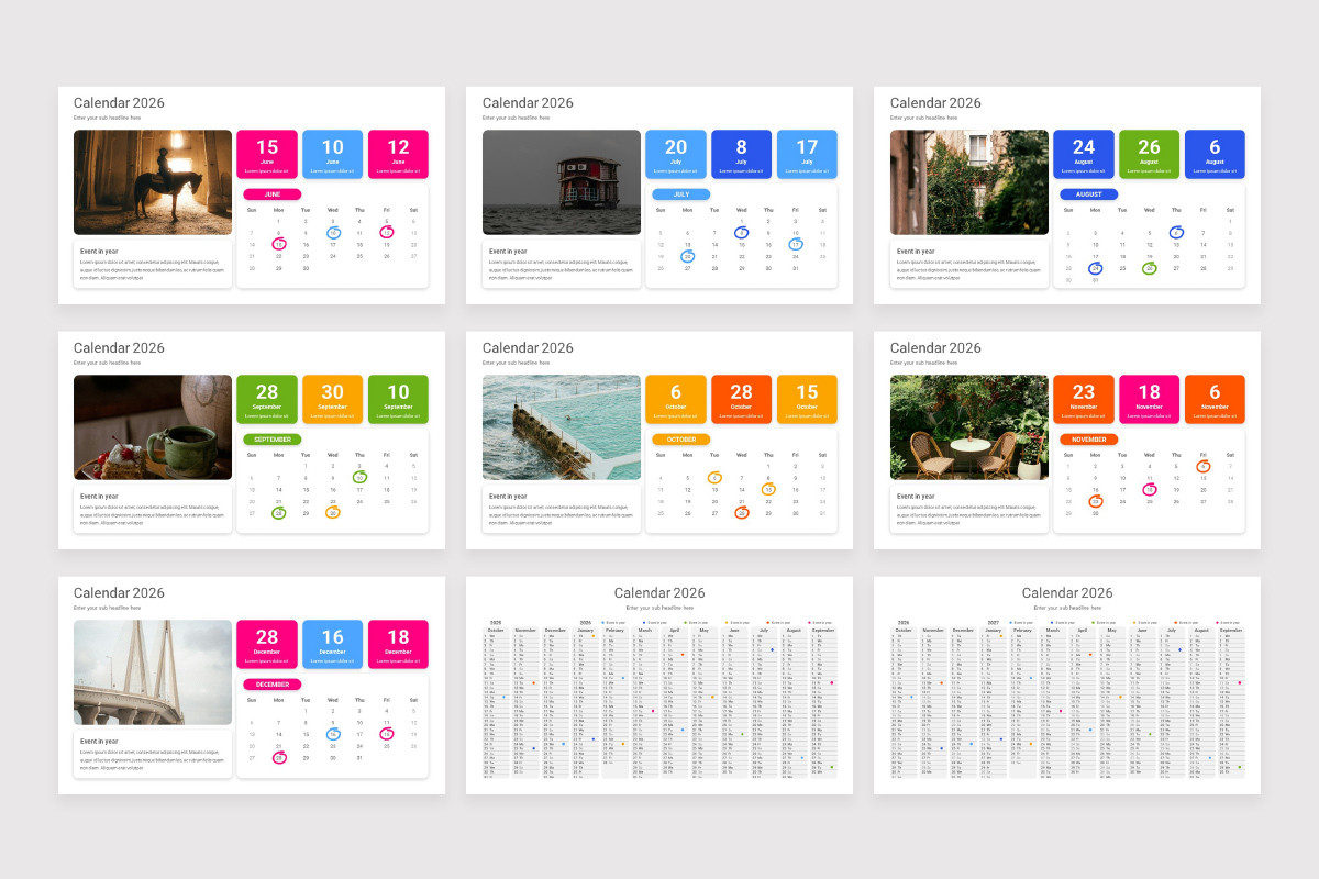 2026 Calendar Google Slide Template | Nulivo Market